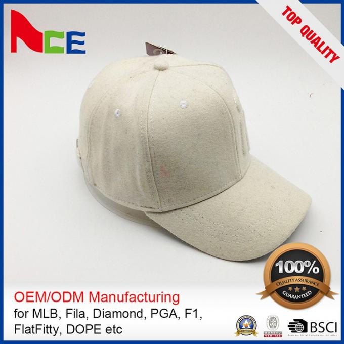 100% Wool Material Custom Embroidered Baseball Caps No Minimum Eco Friendly