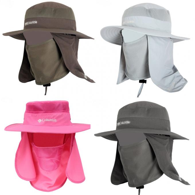 Customized Sun Protection Cap With String / Mens Sun Hat With Neck ...