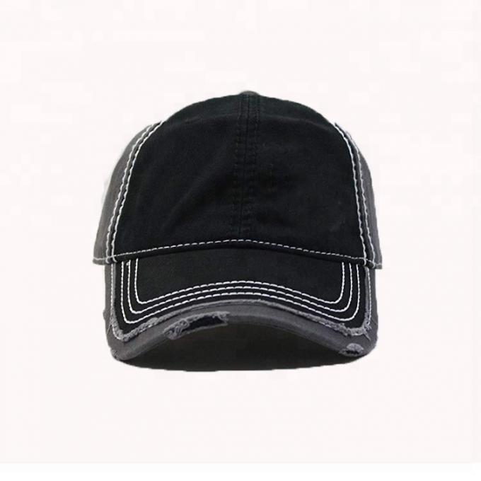 Distressed Style Mens Vintage Baseball Caps , Custom Short Bill ...