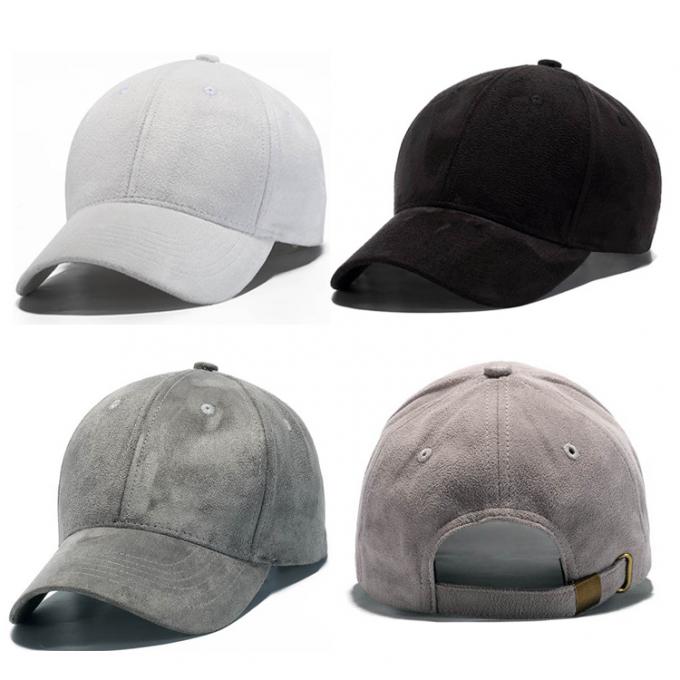 Custom Solid Color Elastic Band Baseball Cap , Velvet Sports Baseball Caps