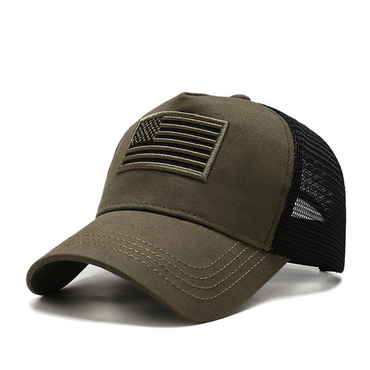 Army Green Cotton Baseball Hat 3D Embroidered Curved Double Row Plastic ...