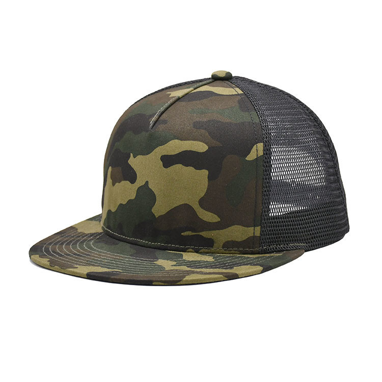 Five Panel Outdoor Baseball Cap Men'S Tactical Camouflage Sport Trucker Cap