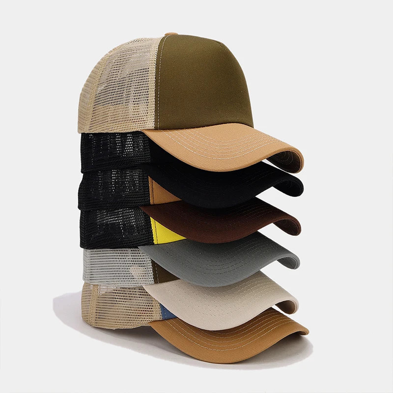 Oem High Quality Wholesale Mesh Trucker Cap 5 Panel Plain Back Trucker ...