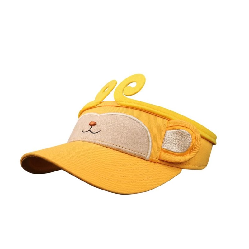 Yellow Summer Kids Sun Visor Cap Colorful Monkey Animal Topee Hat For ...
