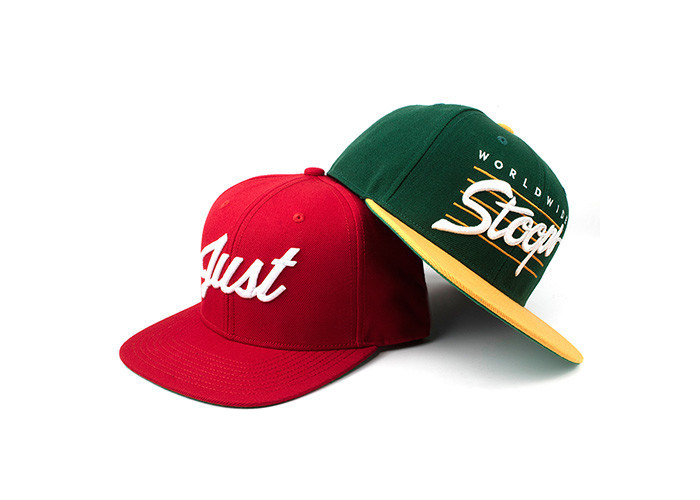 3D Embroidery Cool Snapback Baseball Cap , Flat Brim Baseball Cap Daily ...