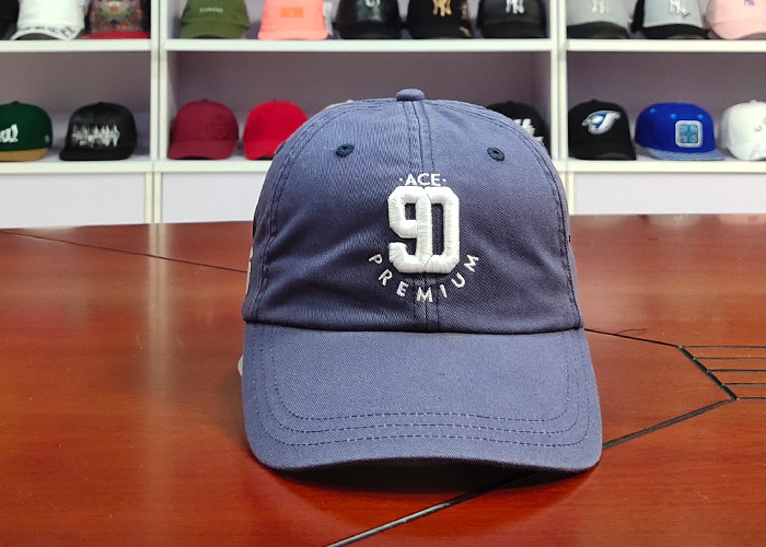 Sublimation Washed Blue Metal Buckle Sports Dad Hats Light Blue Color