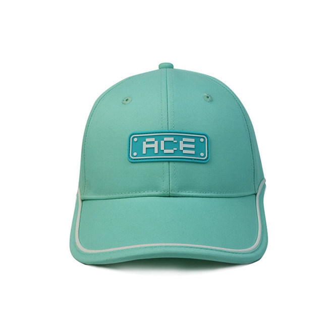 Rubber patch Logo 100% cotton Custom 6 Panel Baseball Hat Sports ...