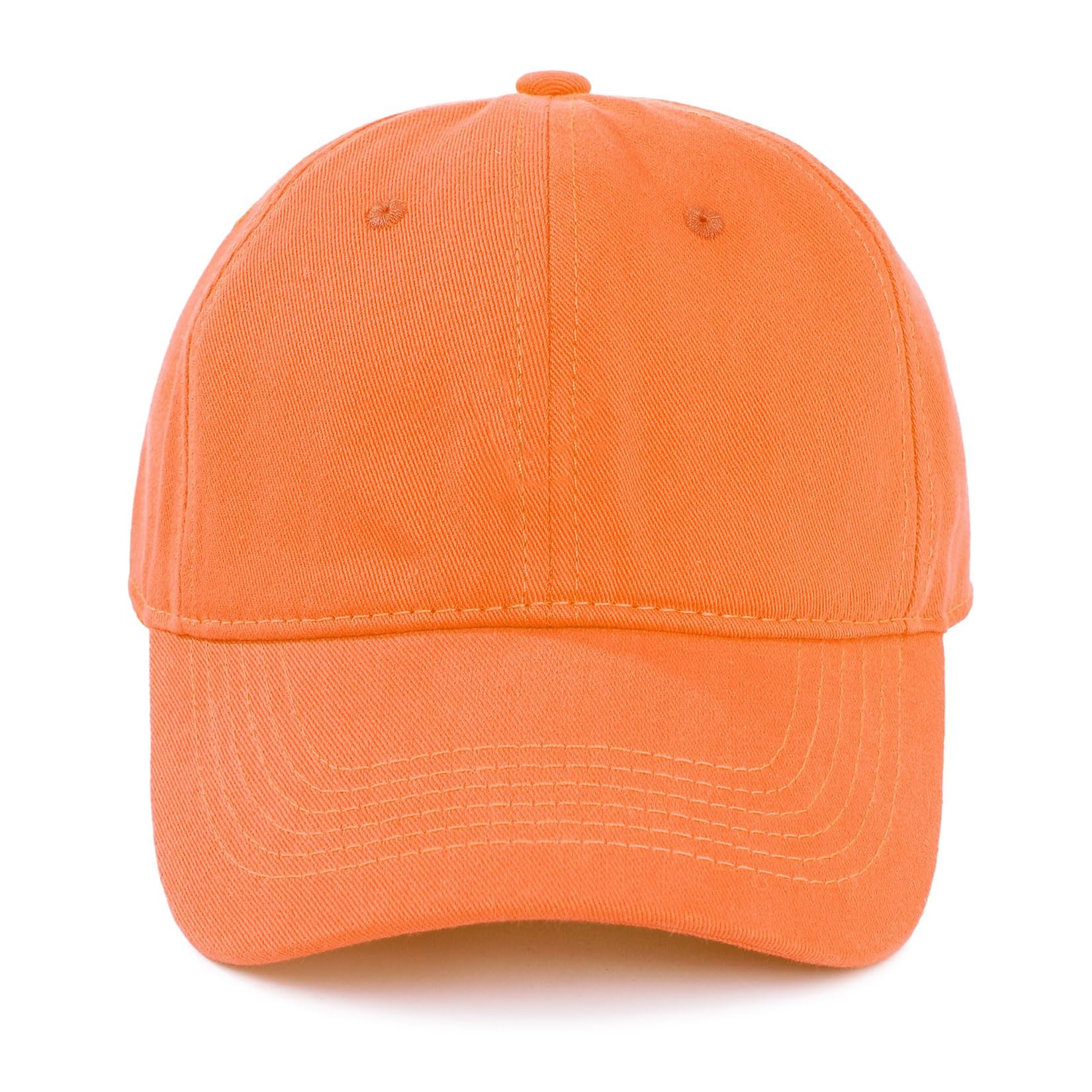 Wholesale 6 Panel Curved Brim Baseball Cap Unisex Orange Sprot hats