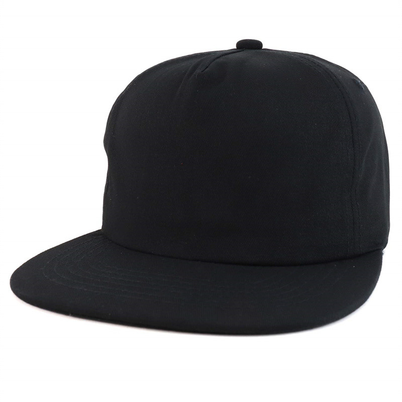 Custom Plain 5 Panel Snapback Cap Adjustable Unstructured Snapback Hat ...