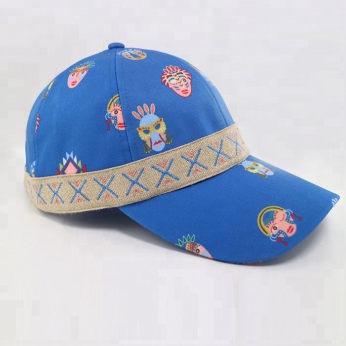 Thailand Style Fancy Printed Baseball Caps 6 Panel Hand Made With Metal ...