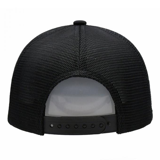 High Profile 5 Panel Trucker Cap In Black Red White Blue Custom Color